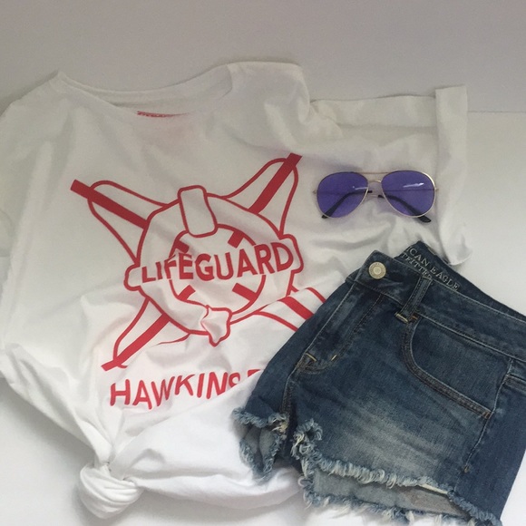 Netflix | Tops | Stranger Things 2x White Red T Shirt Oversized Life ...